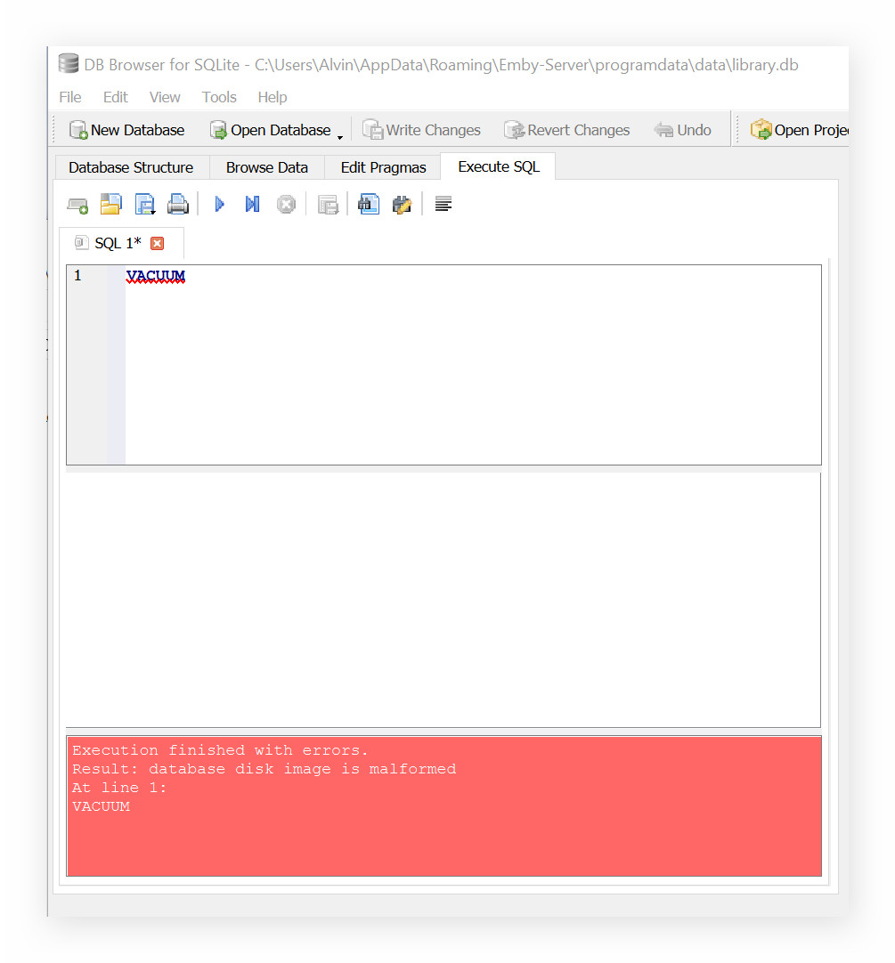 SQL Lite Syntax - General/Windows - Emby Community