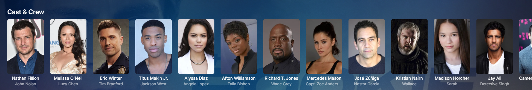 Is there a way to show character name under actor name in the "Cast ...